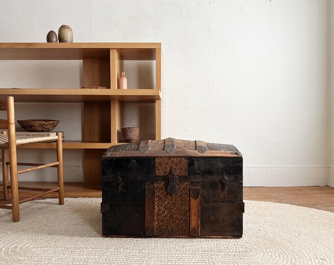 Antique Trunk Vintage Steamer Trunk Storage Box Rustic Home Decor ...