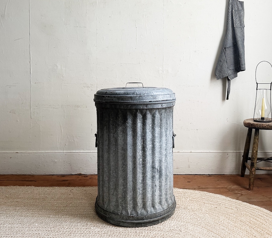 Vintage Industrial Garbage Can Kitchen Trash Can Waste Basket WITT 2 ...