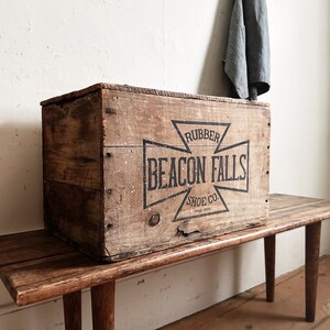 Antique Primitive Wood Crate With Lid Storage Box Rustic Farmhouse ...