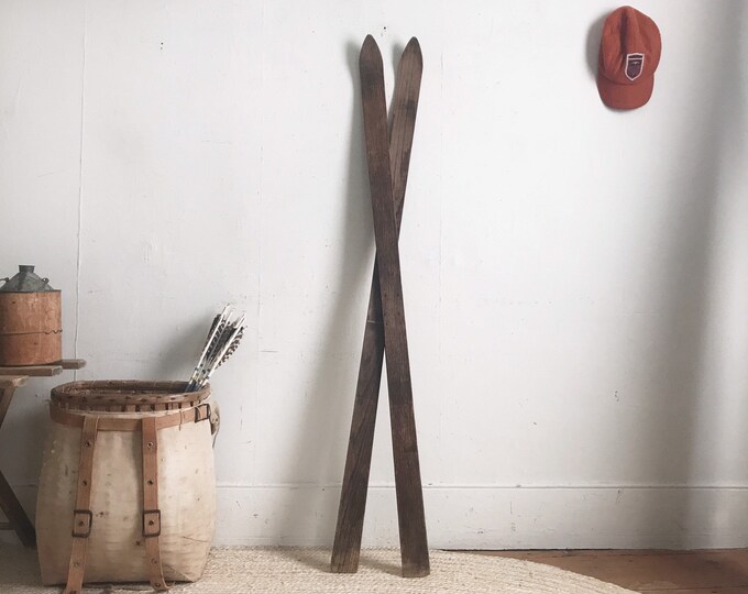 Wood Skis,wooden Skis,antique Wood Skis,primitive Wooden Skis,vintage ...