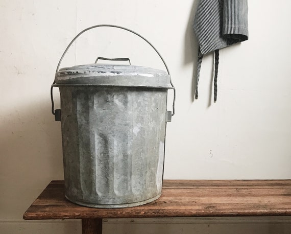 Vintage Metal Trash Can Vintage Metal Trash Can