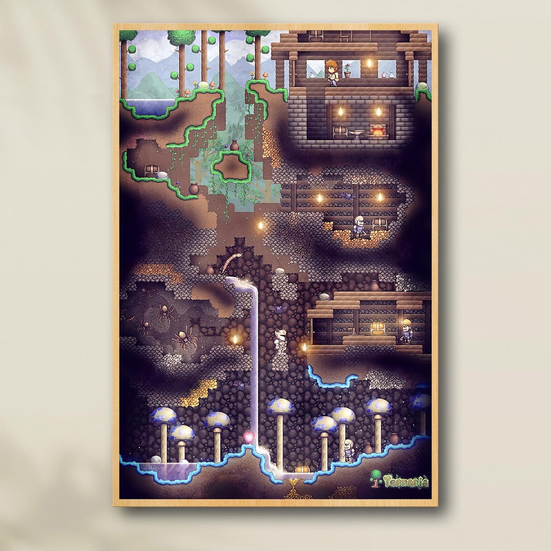 Terraria Classic Poster,game Poster,vintage Poster, Home Decor,wall Art ...
