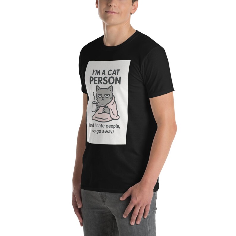 Funny Cat Person T-shirt: Introvert Humor Parody Design - Etsy UK