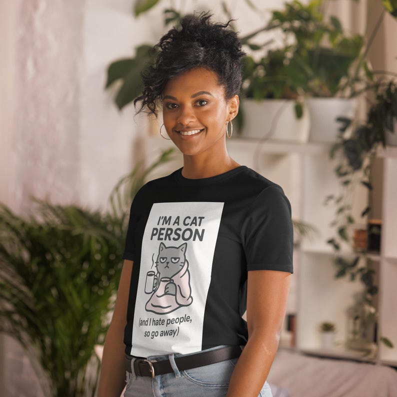 Funny Cat Person T-shirt: Introvert Humor Parody Design - Etsy UK