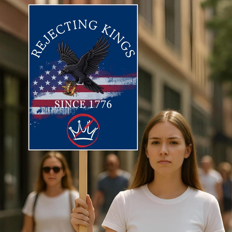 Rejecting Kings Since 1776 Sign, No Kings in America Protest Sign, Anti ...