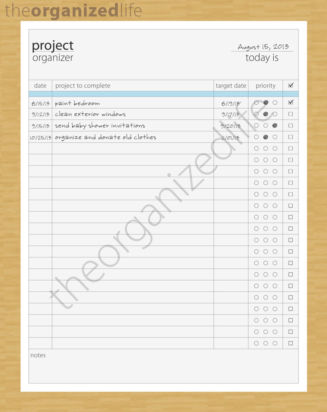 Project Organizer - PDF - Etsy
