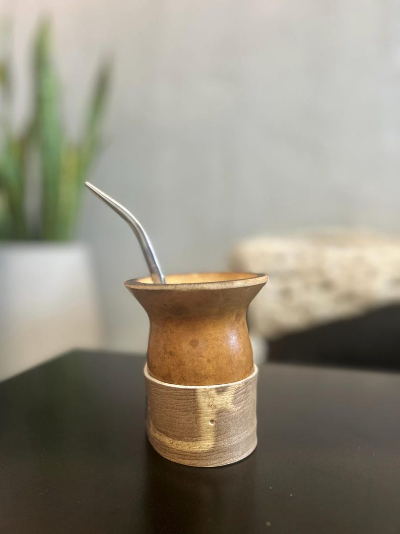 Argentine Criollo Gourd Mate Set, Natural Gourd With Rawhide Base ...
