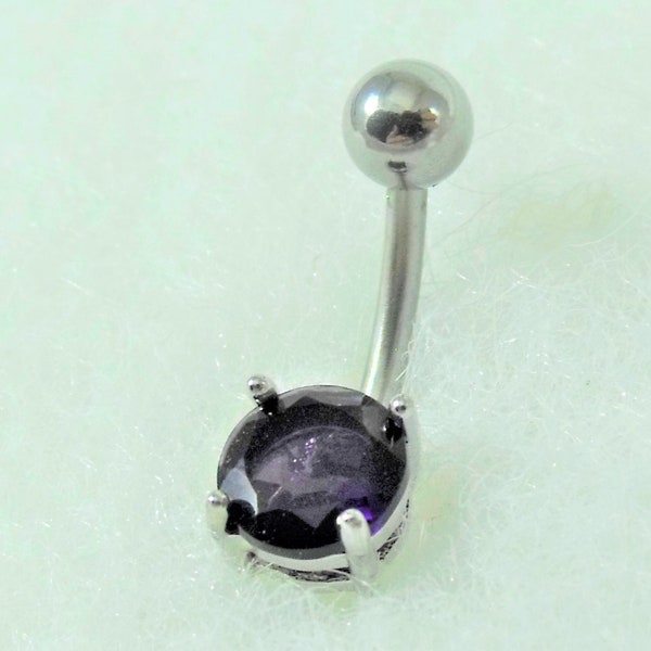 Amethyst Belly Ring Etsy