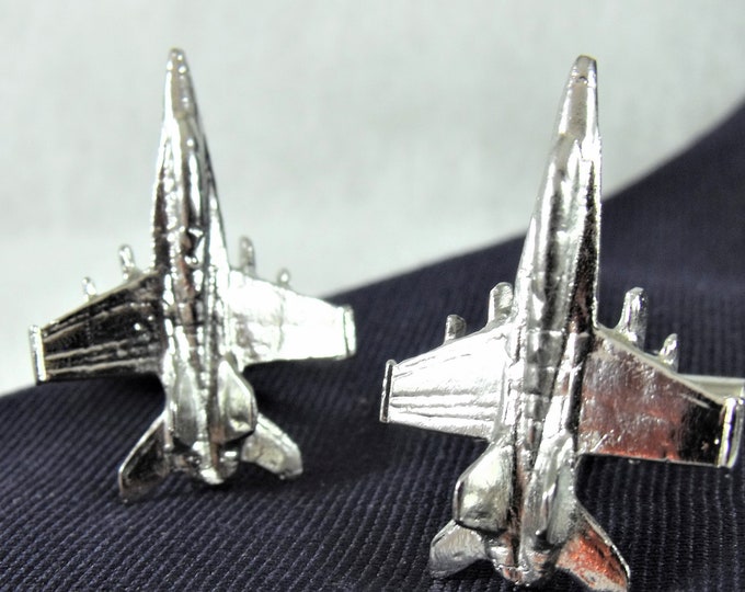Mens Cufflinks, F18 Super Hornet Fighter Jet Silver Cuff Links Mens ...