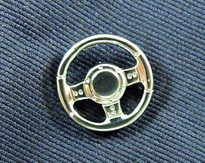 Tie Tack Lapel Pin Silver Sports Car Steering Wheel - Etsy