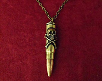 Bullet Necklace Large Brass Casing Zombie Hunter | Etsy