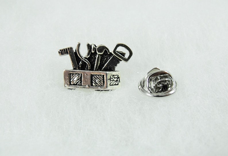 Tie Tack or Lapel Pin Toolbox Carpenters Silver Pin - Etsy