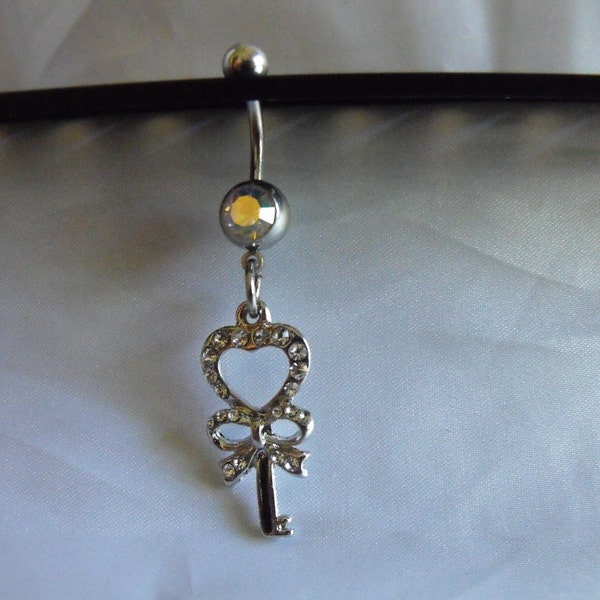Key Belly Ring - Etsy