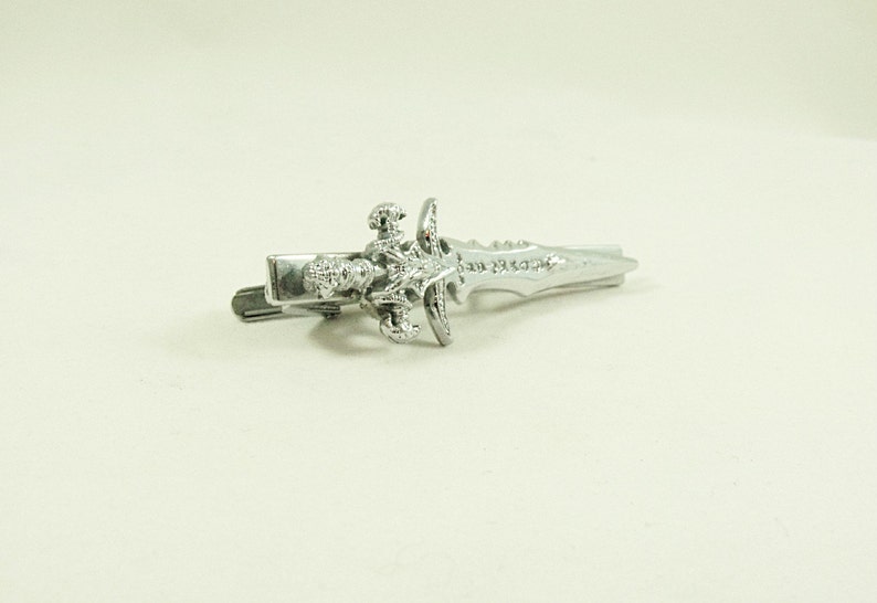 Tie Clip Tie Bar Large Silver Sword Pendant Mens Accessories - Etsy