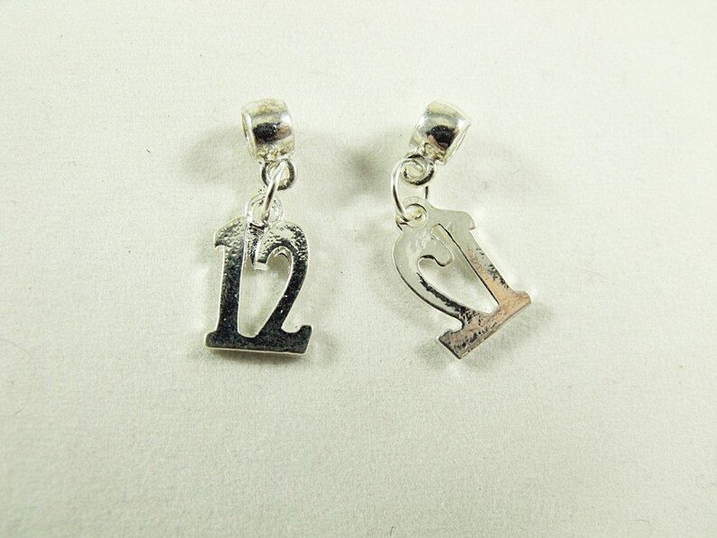 Number 12 12th Man Charms Silver With Bails Lot of 10 - Etsy
