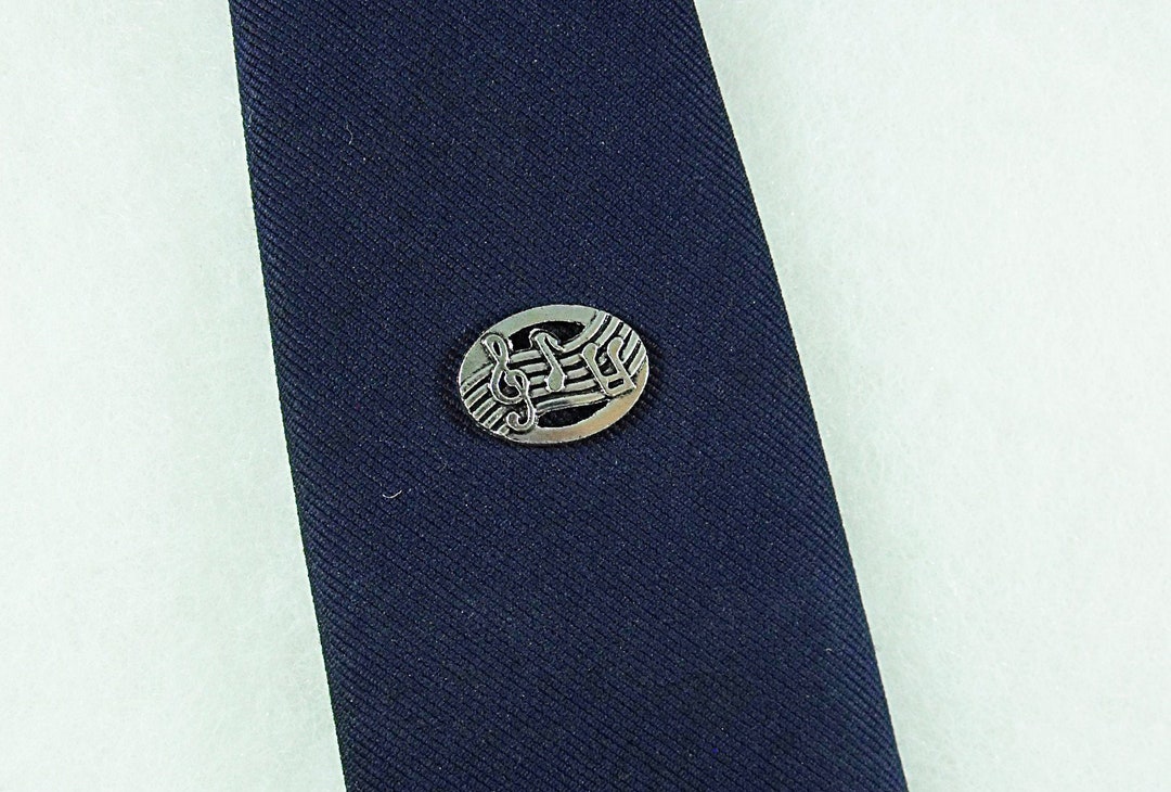 Tie Tack or Lapel Pin, Mens Silver Music Note Mens Accessories Handmade ...