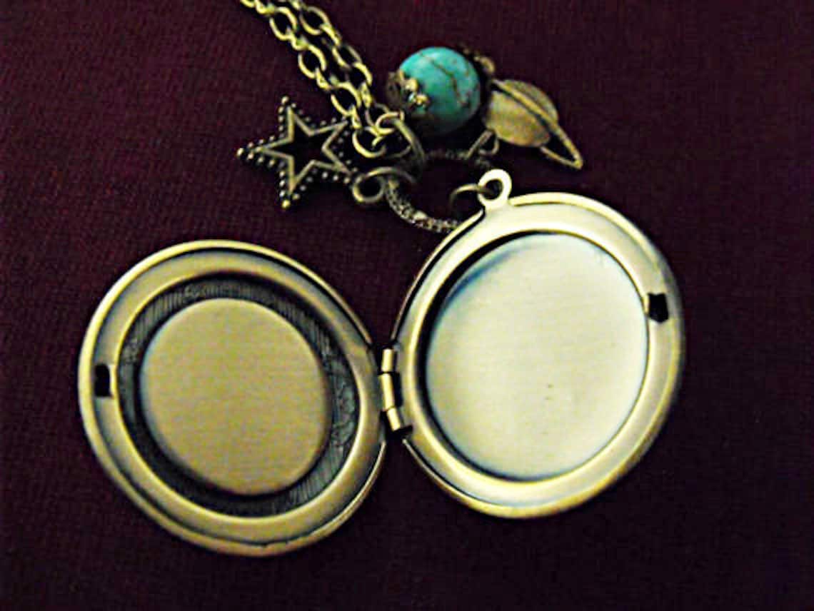 Bronze Locket Necklace Zodiac Symbol Sagittarius With | Etsy