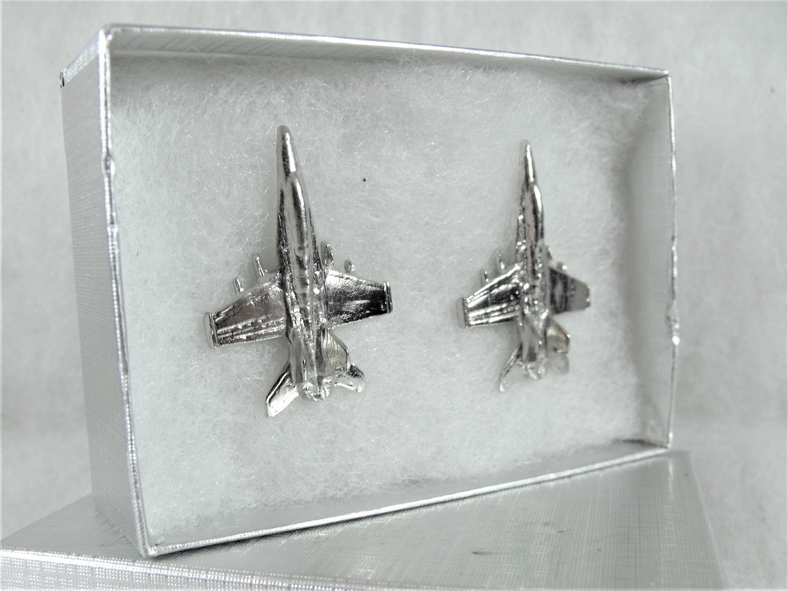 Mens Cufflinks F18 Super Hornet Fighter Jet Silver Cuff Links | Etsy