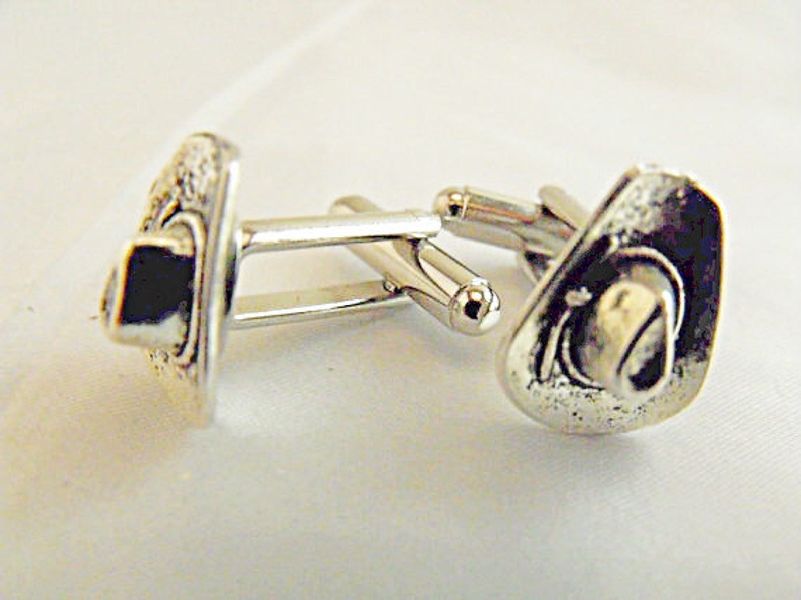 Mens Cufflinks Silver Cowboy Hat Western Cufflinks Mens - Etsy