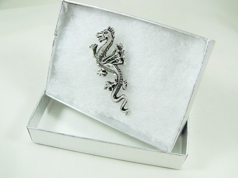 Dragon Tie Tack Pin or Lapel Pin Silver or Bronze Men's - Etsy