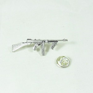 Men's Tie Tack Pin, Silver Tommy Gun Men's Accessories Handmade - Etsy