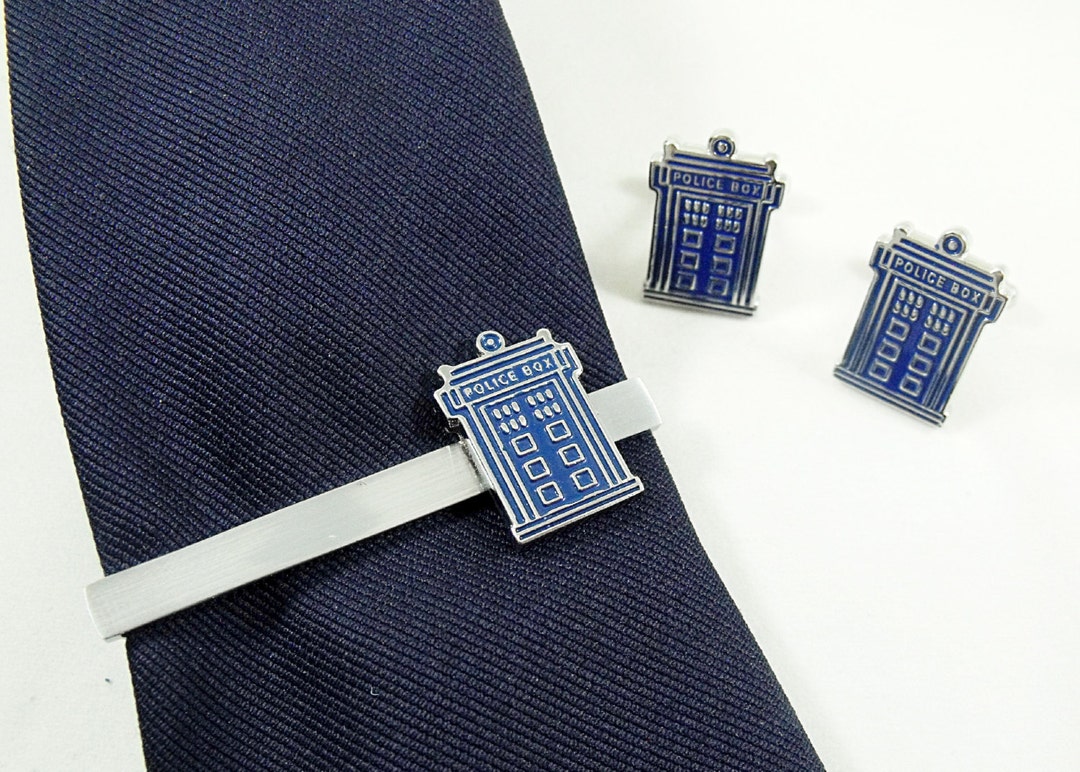 Doctor Who Police Box Time Machine Tie Bar and Cufflink Set - Etsy