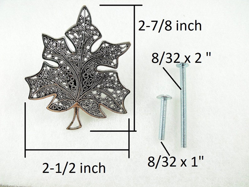 Silver Maple Leaf Drawer Pull Home Improvement Handmade - Etsy