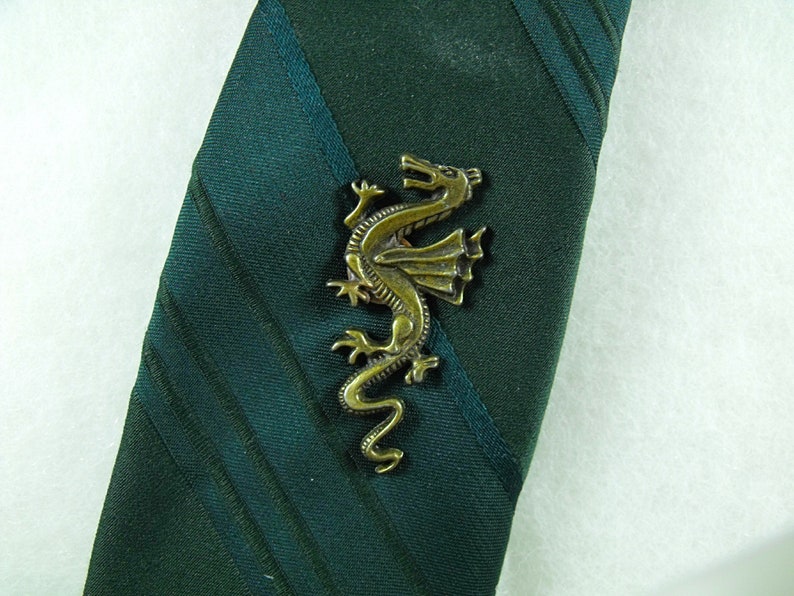 Dragon Tie Tack Pin or Lapel Pin Silver or Bronze Men's - Etsy