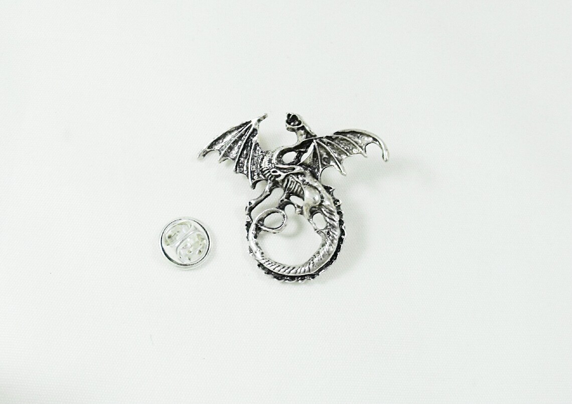 Game of Thrones Dragon Tie Tack Pin Silver Men's | Etsy