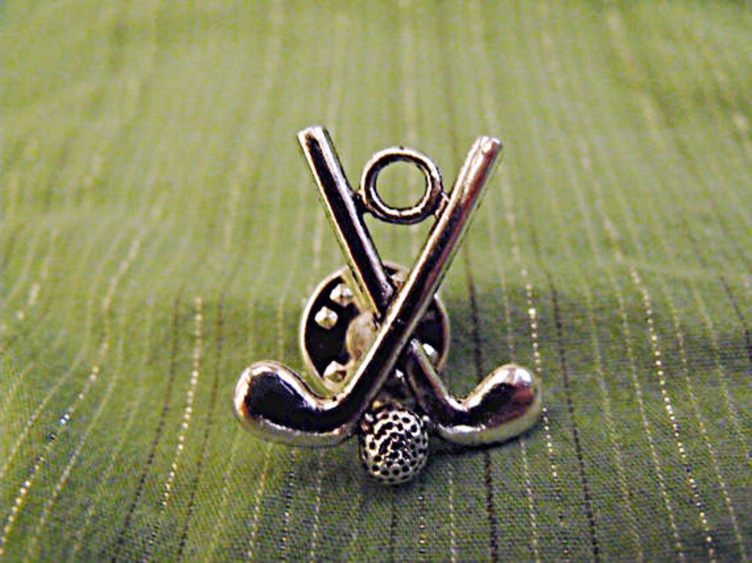 Tie Tack Pin, Silver Golf Ball and Golf Clubs Mens Accessories Handmade ...