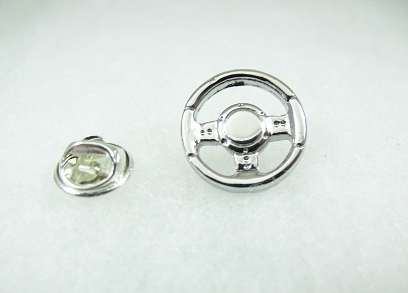 Tie Tack Lapel Pin Silver Sports Car Steering Wheel - Etsy