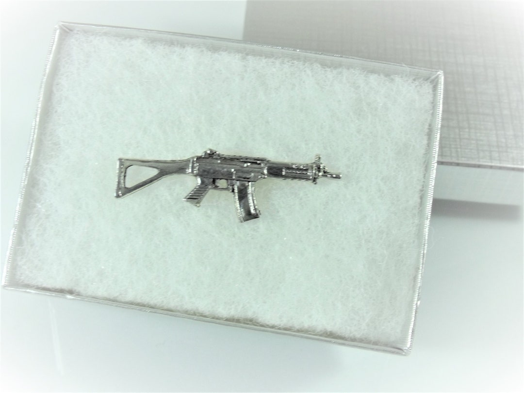 Assault Rifle, Silver Tie Tack or Lapel Pin, Men's Accessories ...