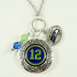 Silver Locket Necklace, 12th Man Inspired Seattle Seahawks Locket With ...