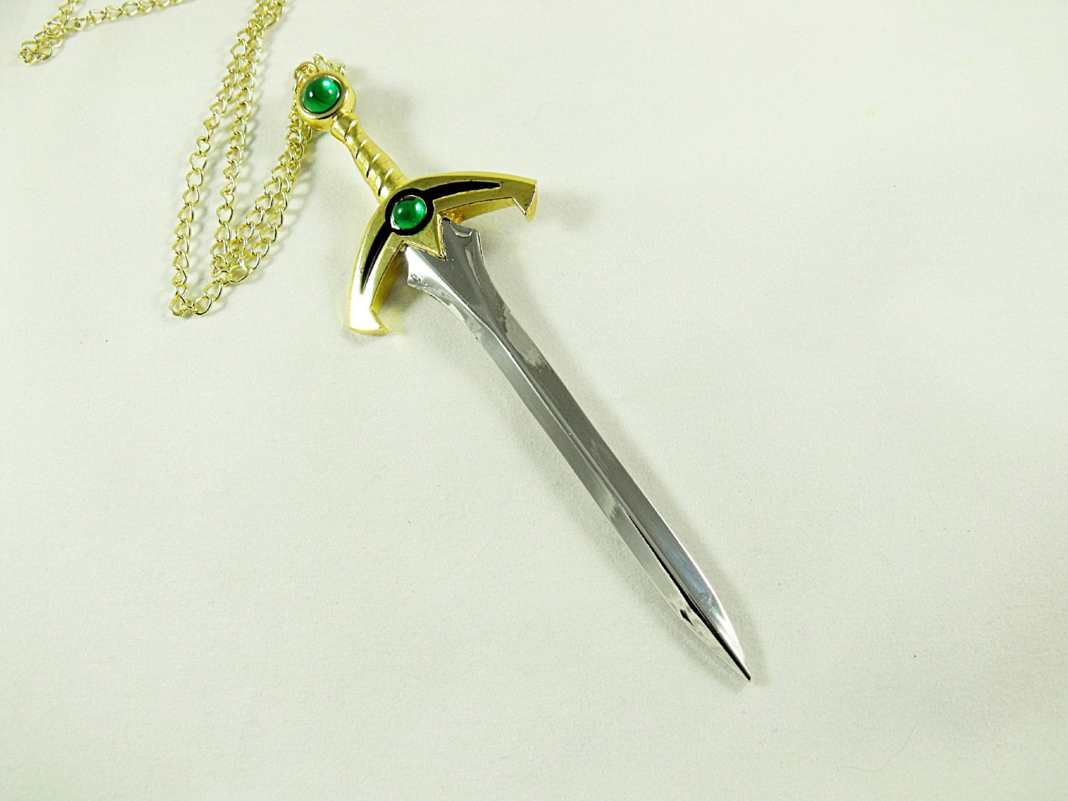 Sword Pendant Necklace Video Game Pendant Silver and Gold - Etsy