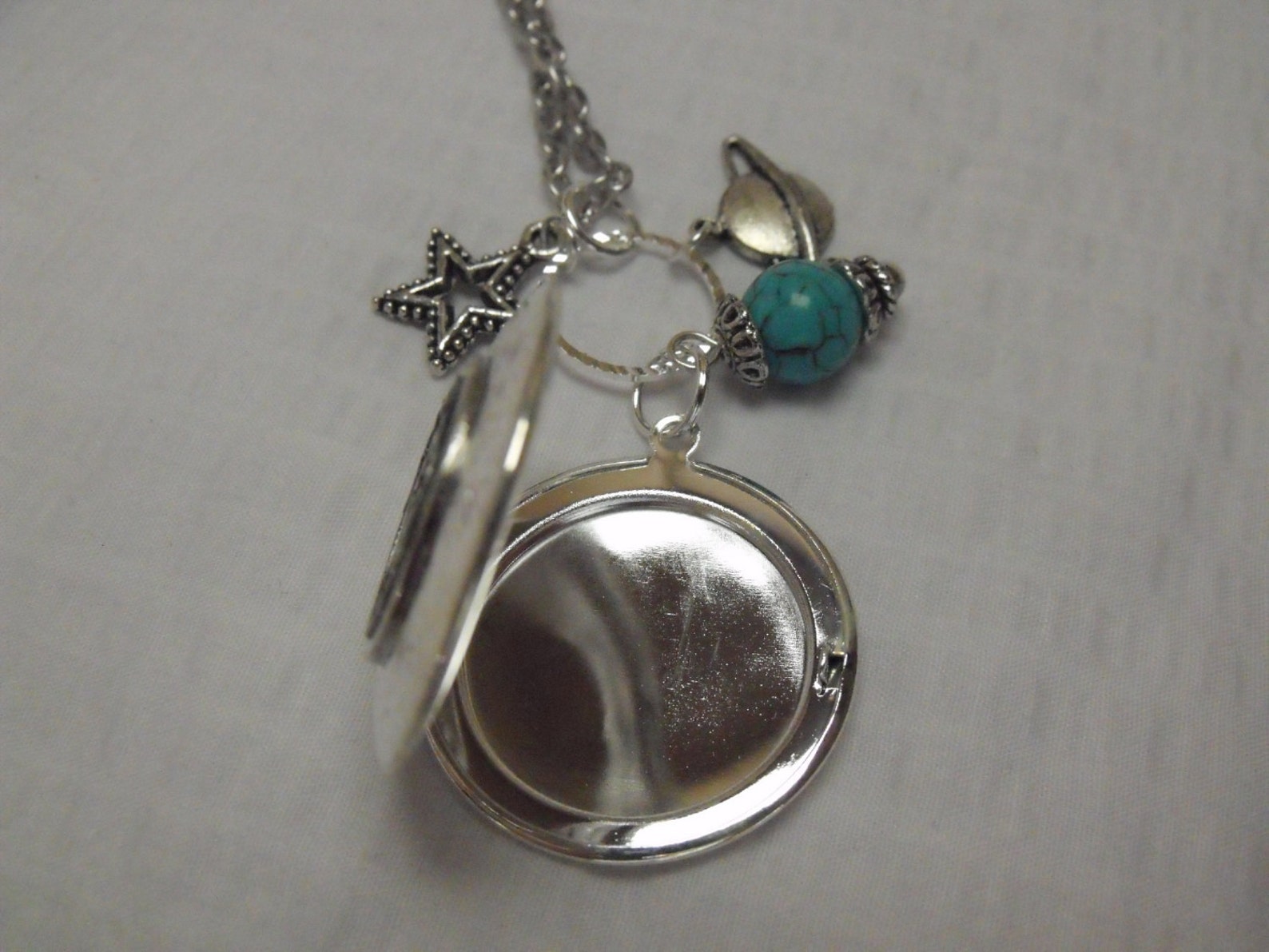 Silver Locket Necklace Zodiac Symbol Aries With Turquoise - Etsy