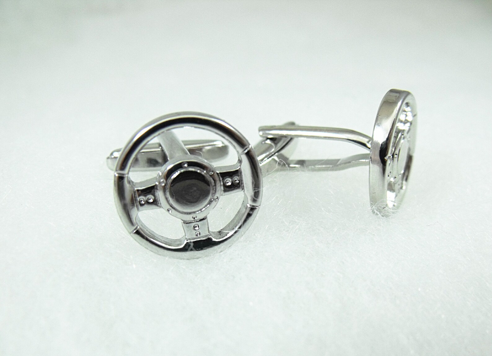 Mens Cufflinks Silver Sports Car Steering Wheel Cufflinks - Etsy