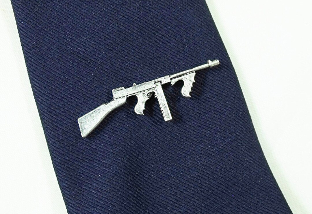 Men's Tie Tack Pin, Silver Tommy Gun Men's Accessories Handmade - Etsy