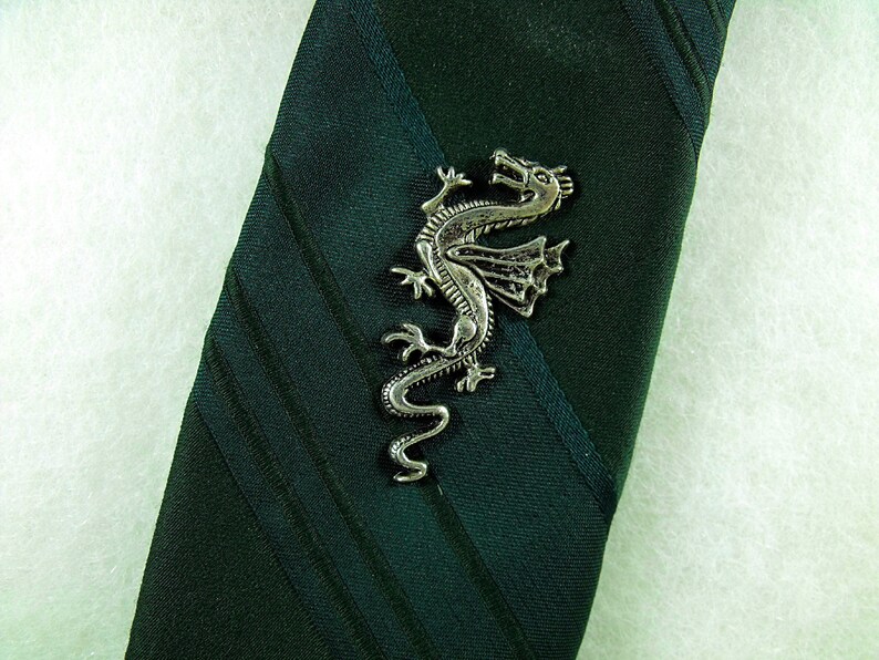 Dragon Tie Tack Pin or Lapel Pin Silver or Bronze Men's - Etsy