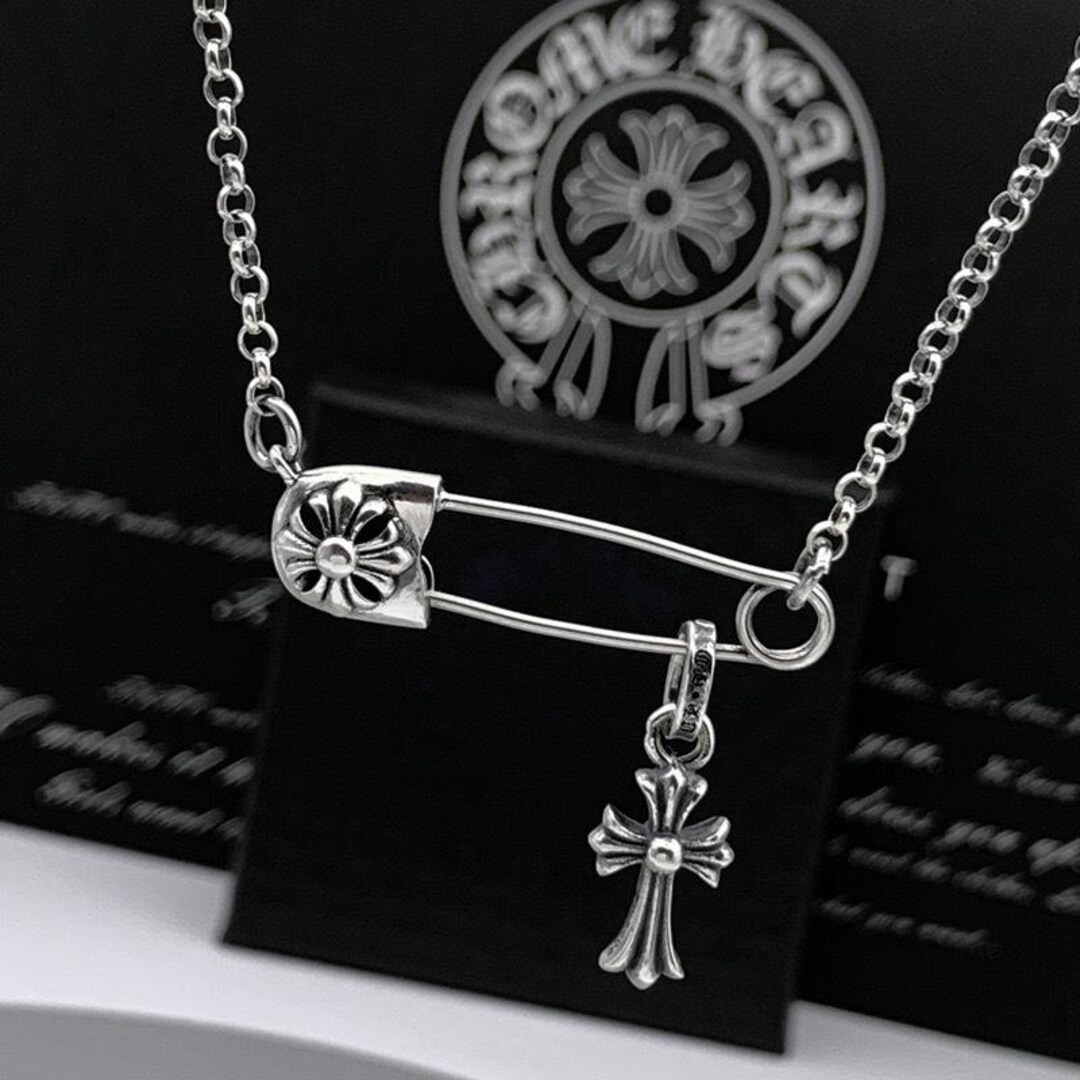Safety Pin Cross Necklace – Gothic Punk Silver Pendant - Etsy