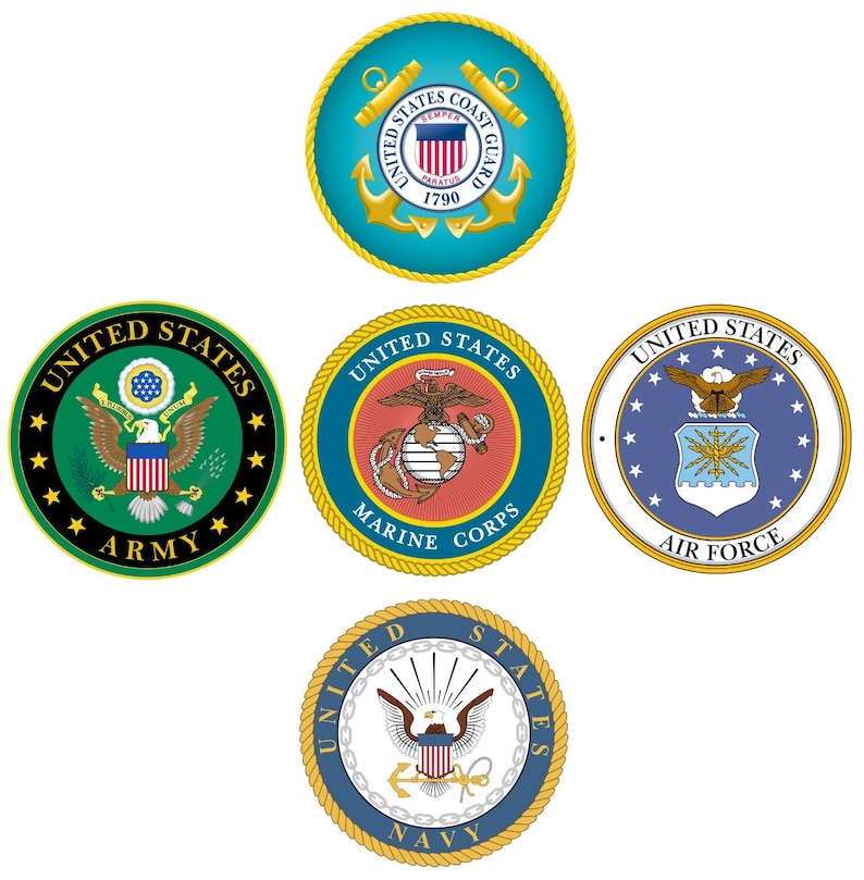 US Military Logos: Army, Navy, Air Force, Marine Corps, Coast Guard ...