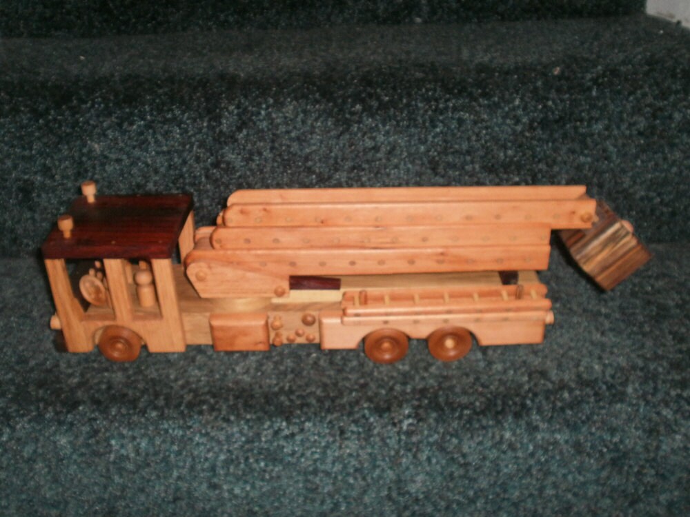 Hook N Ladder Fire Truck Handcrafted Wooden - Etsy
