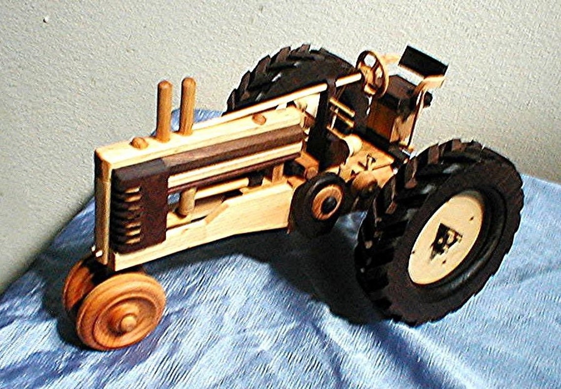 John-deere Handcrafted Wooden Tractor - Etsy