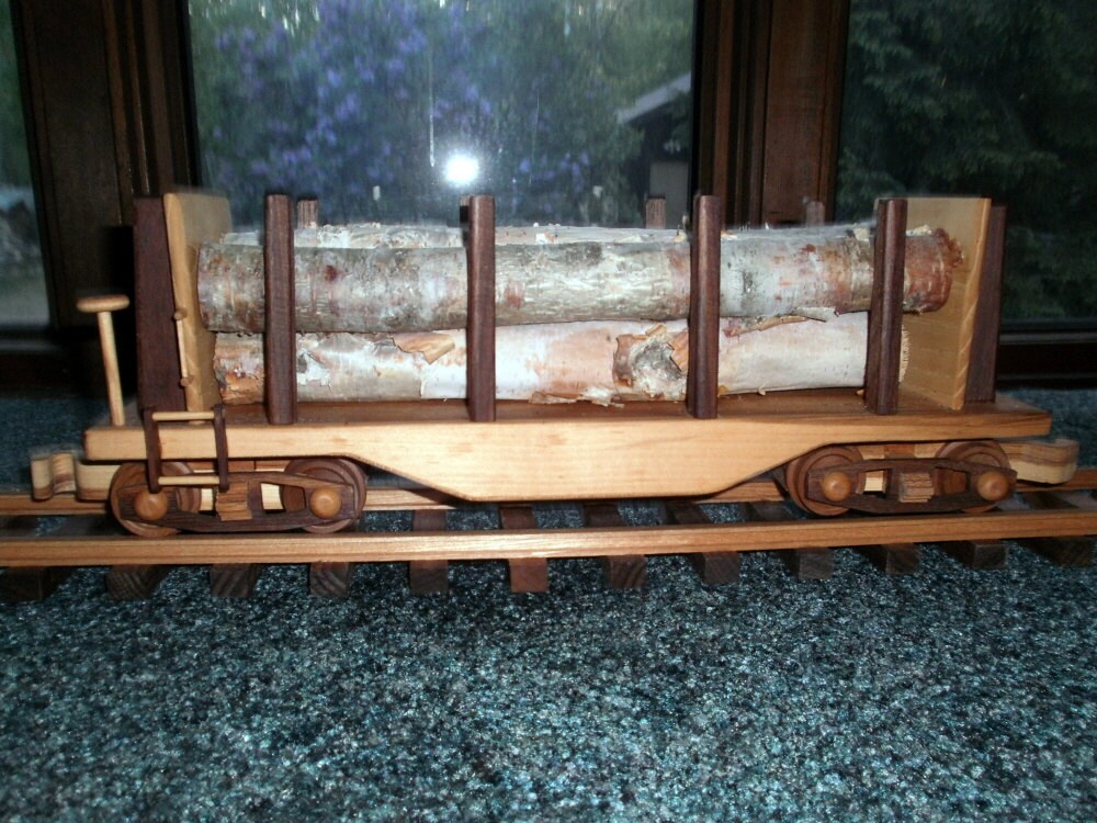 Log Carrier Train Car Wooden Collectible Handcrafted - Etsy