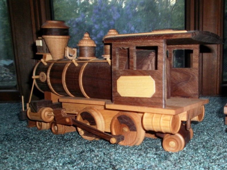 Wooden Steam Engine and Tender Handcrafted Collectible - Etsy