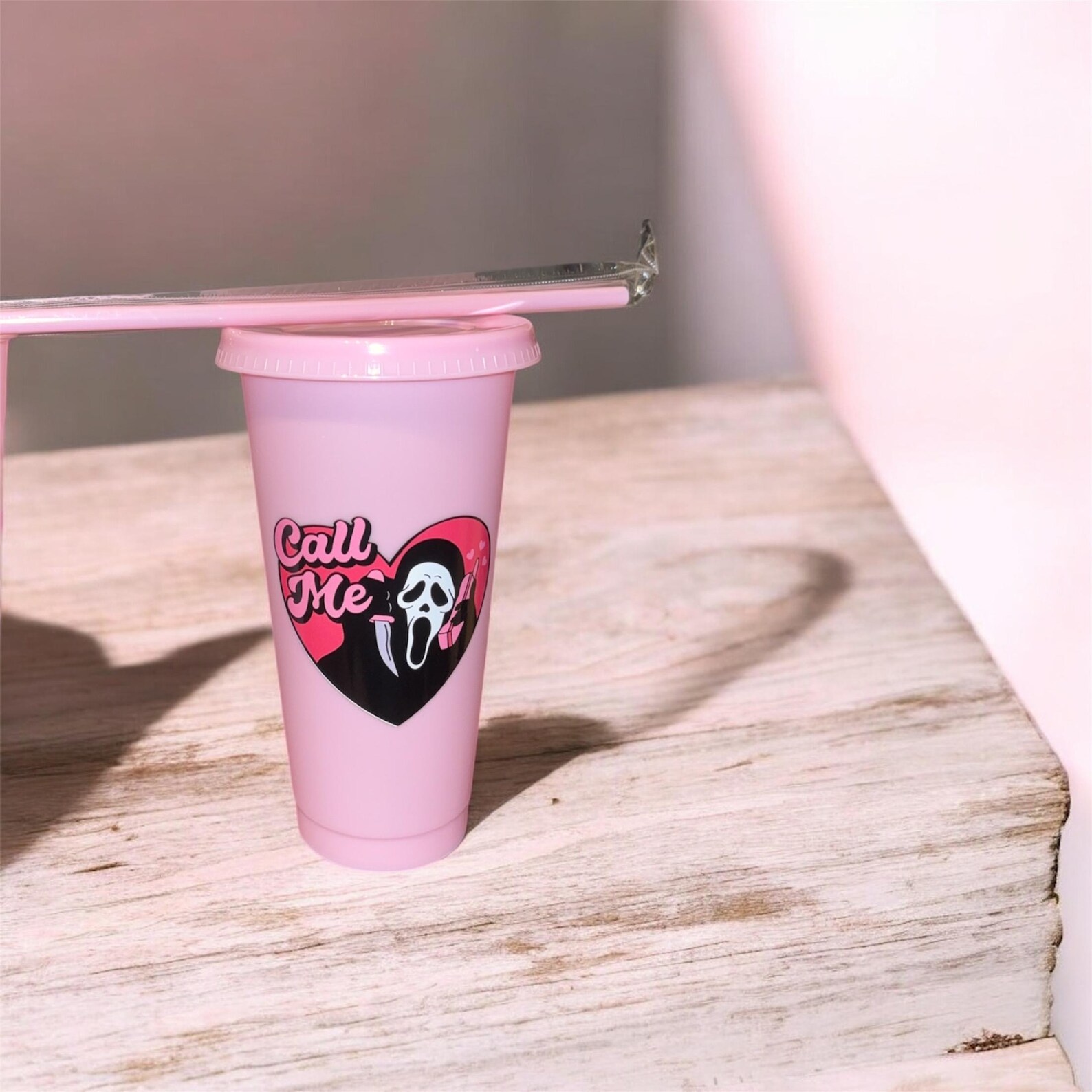 Scream Inspired Pink 700ml Cold Cup - Etsy
