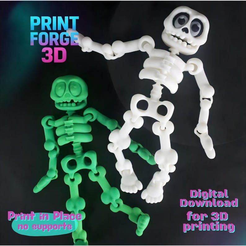 Skeleton - Flexi Fidget - Print in Place - No Support - Etsy