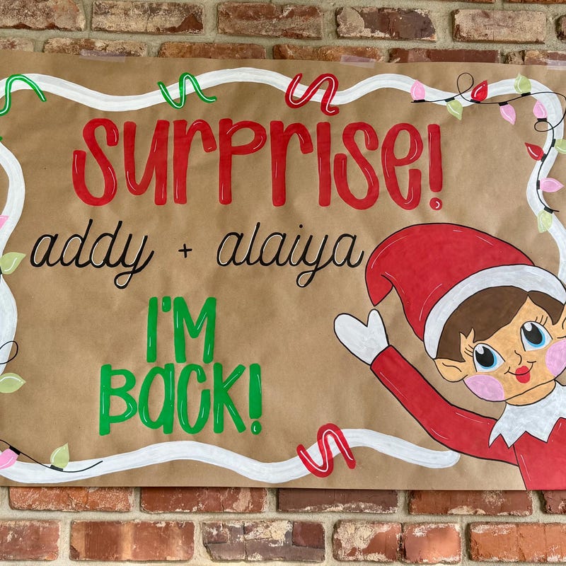 Hand Painted Banner Elf - Etsy