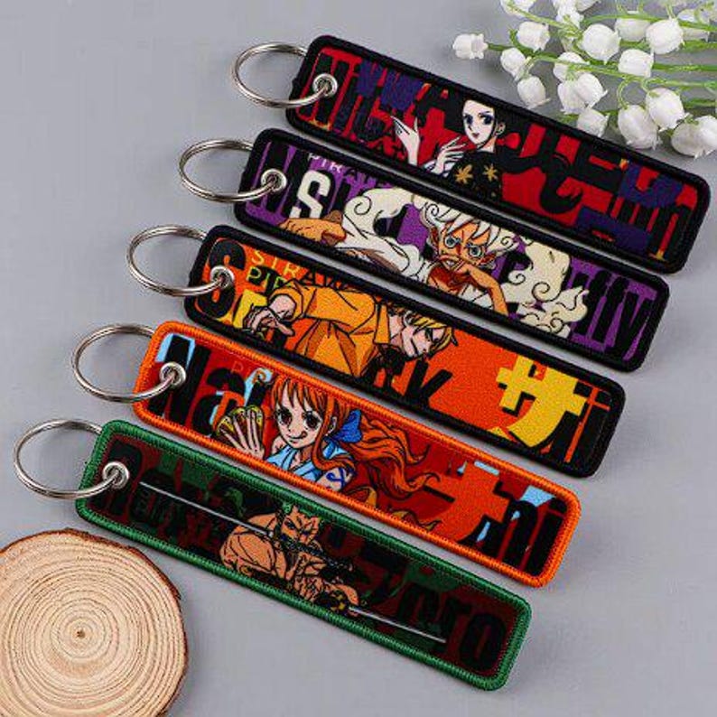 Embroidered Anime Keychain: One Piece Edition, Jet Tag Keychain - Etsy