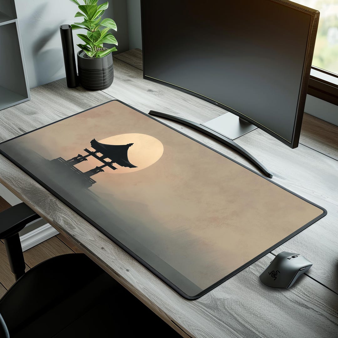 Japanese Zen Torii Gate Desk Mat, Minimalist Desk Pad for Calm ...