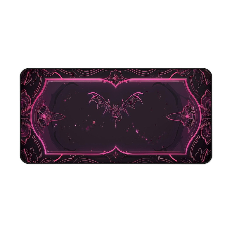 Neon Kawaii Demonwing Desk Mat, Pastel Goth Gaming Mouse Pad XL, Anime ...
